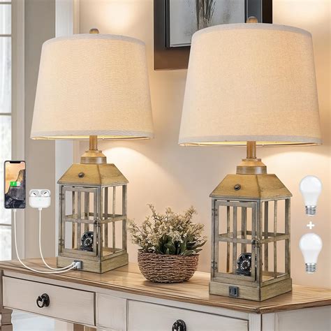 25 Farmhouse Table Lamps For Living Room Table Lamps Set Of 2 With