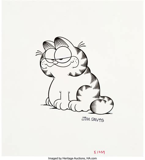 Jim Davis Garfield Illustration Original Art C1980s Lot
