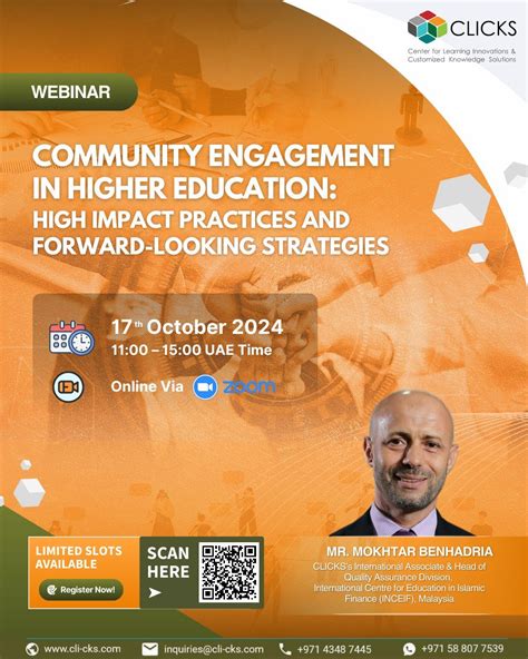 Webinar On Community Engagement In Higher Education Dr Narimane Hadj Hamou Posted On The