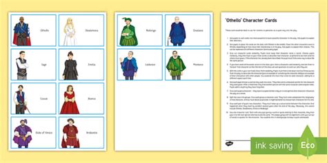 Gcse Othello Character Cards Pack