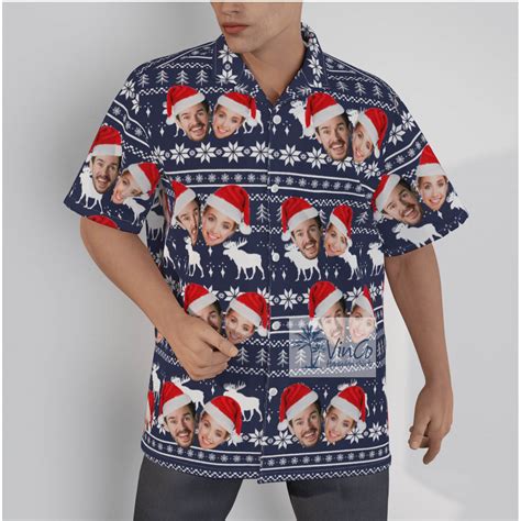 Custom Multiple Faces Ugly Hawaiian Christmas Shirt Vinco Hawaiian Shirts