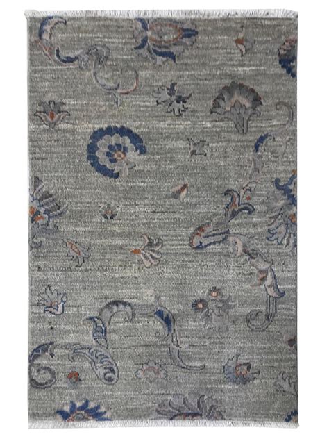 Pacific Ziegler Silk Route 43787 Ivory Navy Transitional Hand Knotted