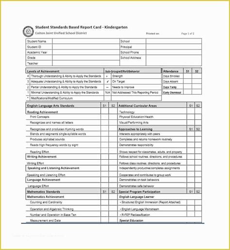Free Report Card Template Of 30 Real And Fake Report Card Templates