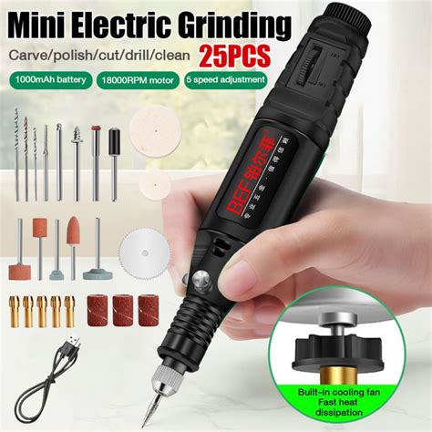 Professional Mini Electric Grinding Set 25 Pcs 12v Dc Drill Grinder Grinding For Milling