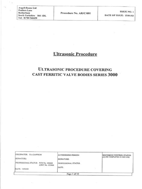 Ut Procedure Example Pdf