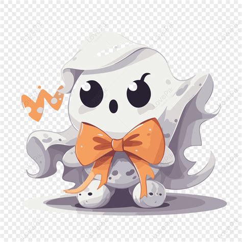 拿著弓的鬼 向量 貼紙剪貼畫卡哇伊鬼 臉上有橙色蝴蝶結卡通 卡通片圖片素材 Eps圖片尺寸4267 × 4267px 高清圖案380557488