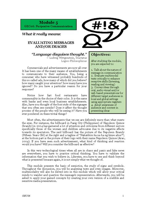 Gec 06 Module 5 For Gec 06 What It Really Means Evaluating