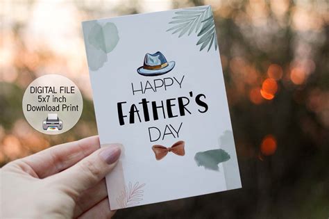 Happy Fathers Day Printable Card Instant Download Pdf Happy Fathers