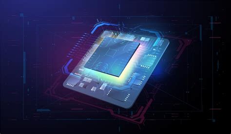 Premium Vector Futuristic Microchip Processor Quantum Computer Database Concept Modern Cpu