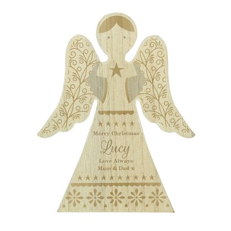 Personalised Christmas Angel Wooden Ornament Foryouie