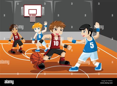 Playing Basketball Cartoon