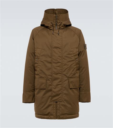 Ghost Compass Virgin Wool Twill Down Jacket In Green Stone Island