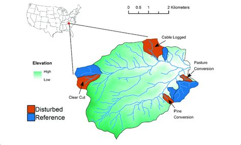 Map Of Disturbed Reference Watershed Pairs At The Usda Forest Service Download Scientific