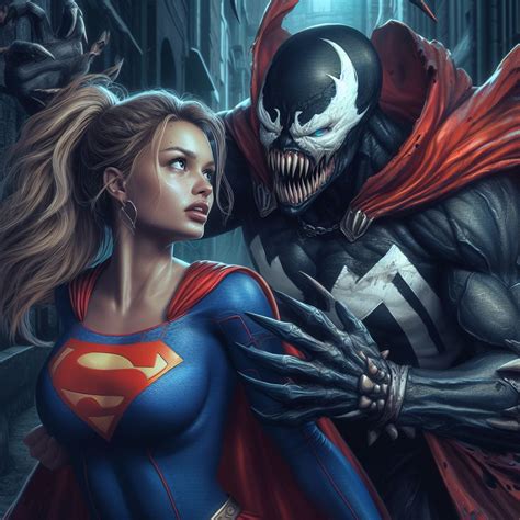 Supergirl Fighting Against Spawn By Necromancer Rev On Deviantart