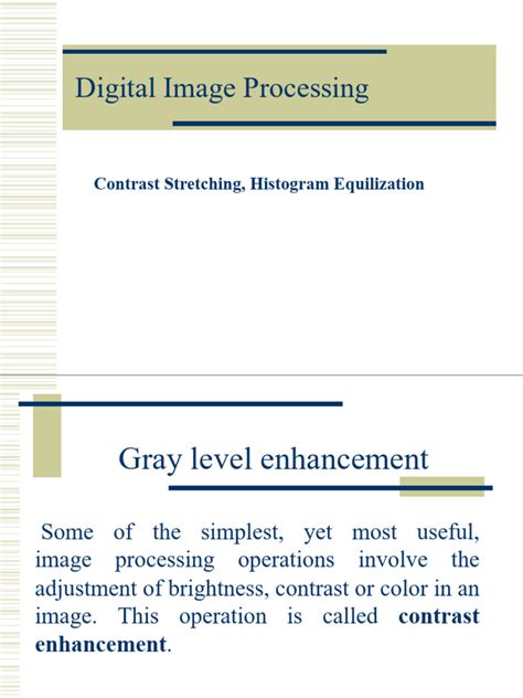 Lecture 8 Contrast Stretchinghistogram Equilization Pdf