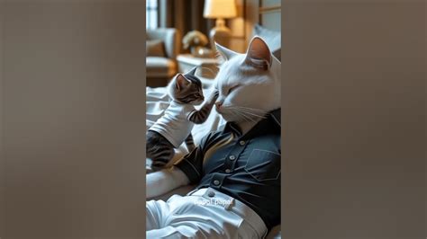 Cute Cat And Kitten Goes To Jurassic Parkim Very Tired Dont Disturb