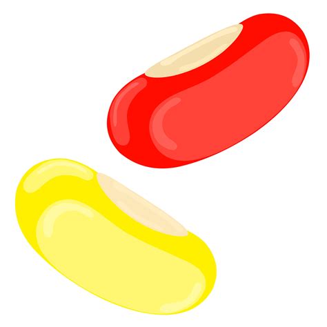 Illustration Of Jelly Bean Candy In Two Colors Red And Yellow Sweet