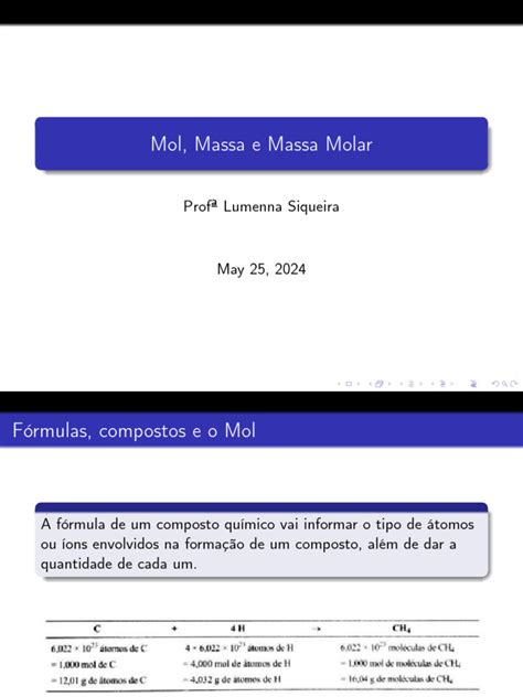 Mol Massa E Massa Molar Pdf Mol Unidade Química