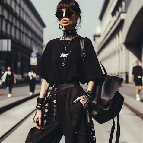 Total Black Outfit Goth Street Edgy Urban Outfits Urban Looks Women