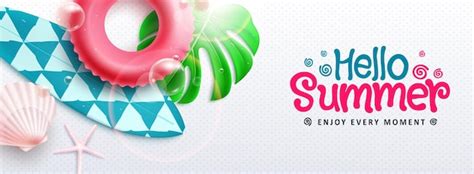 Premium Vector | Hello summer vector design. hello summer enjoy every moment text with floater ...