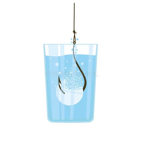Hooked Effervescent Tablet In Water Stock Vector Illustration Of