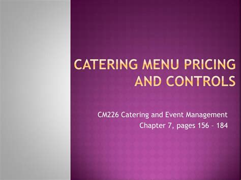 PPT Catering Menu Pricing And Controls PowerPoint Presentation Free Download ID 1644459