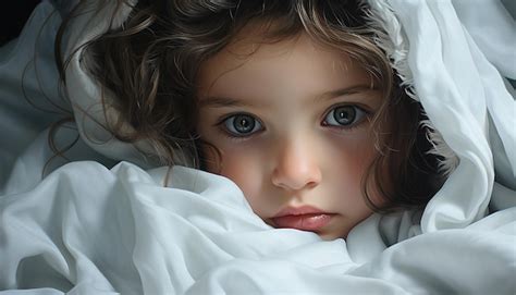 Premium Ai Image Cute Caucasian Girl Smiling Looking At Camera Lying