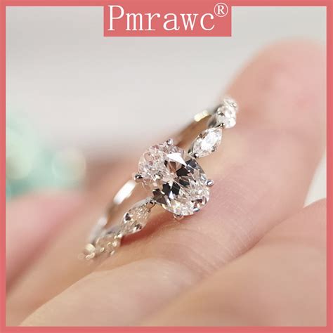 Anel Feminino De Diamante Com Grande Shopee Brasil