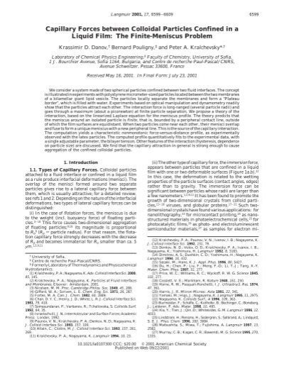 Capillary Forces Between Colloidal Particles Confined In A Liquid Film
