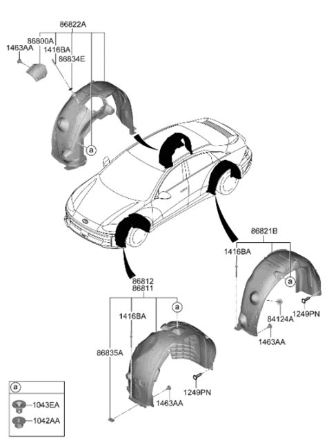 86812 Kl000 Genuine Hyundai Guard Assy Front Wheelrh