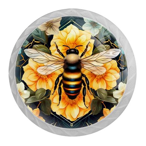 Starry Sky Bees Flower Honey Custom Drawer Knobs Cabinet Knobs Abs
