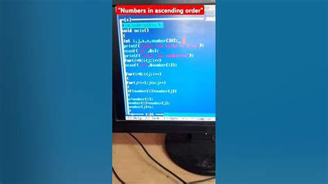 Numbers In Ascending Order Computer Coding C Trend Trending Shorts Shepa Love