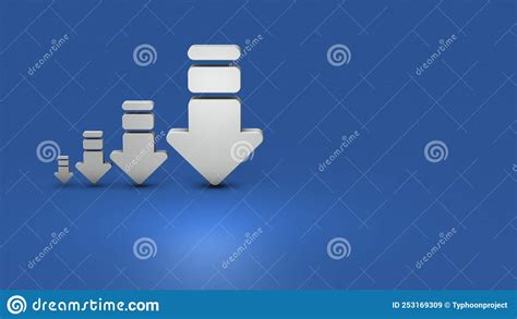 Downward Arrows That Gradually Increase In Size Abstract Concept Representing Accelerating And