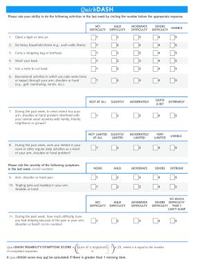 Quickdash Score Interpretation Complete With Ease Airslate Signnow