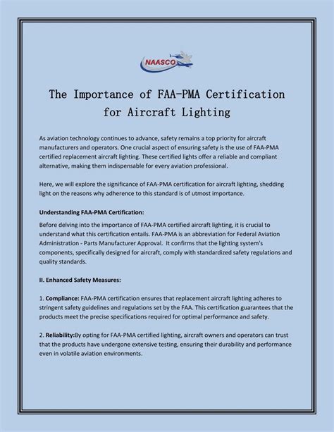 Ppt The Importance Of Faa Pma Certification For Aircraft Lighting Powerpoint Presentation Id