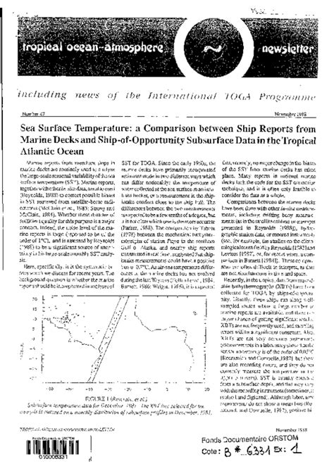 Pdf Sea Surface Temperature A Comparison Between Ship Reports From