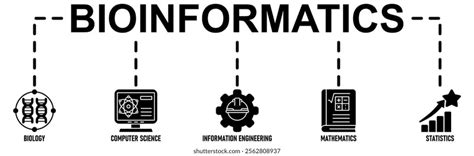 Bioinformatics Banner Web Icon Vector Illustration Stock Vector