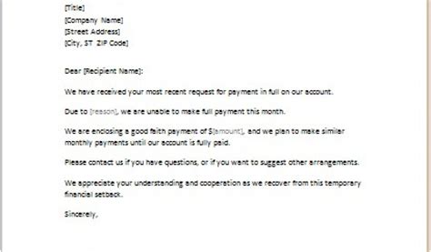 Payment Plan Proposal Letter Template Gallery Of Sample Letter Of