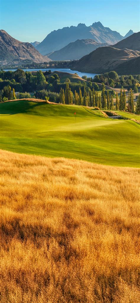 Golf Course Wallpaper 4k Landscape Mountains Lake Par 3
