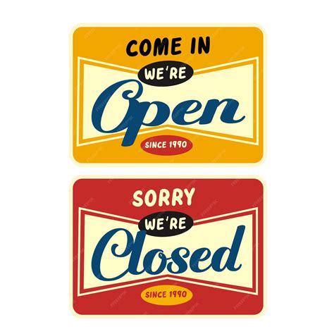 Premium Vector Open And Closed Sign Shop Element Design For Templates
