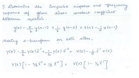 Difference Equation Using Z Transform Day 4 Pdf