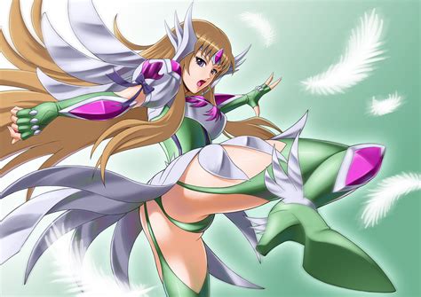 Rakusai Saisai Garou Aquila Yuna Highres 1girl Cloth Saint Seiya