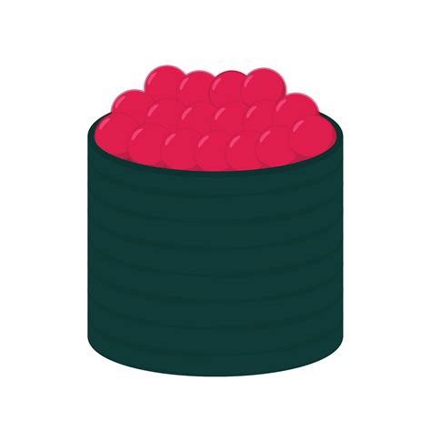 Sushi Vector Sushi On White Background Salmon Egg Vector 18741342