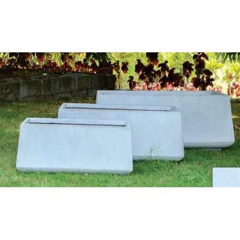 White Fiber Clay Rectangular Planter Pot Rs 1500 Concrete Arts India
