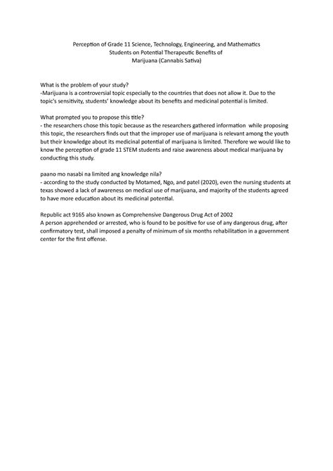 Perception Of Grade 11 Science Perception Of Grade 11 Science Technology Engineering And