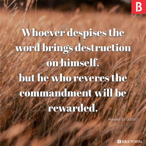 Proverbs 13 13 Esv Picture Bible Image Bible Portal