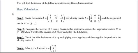 solved you will find the inverse of the following matrix