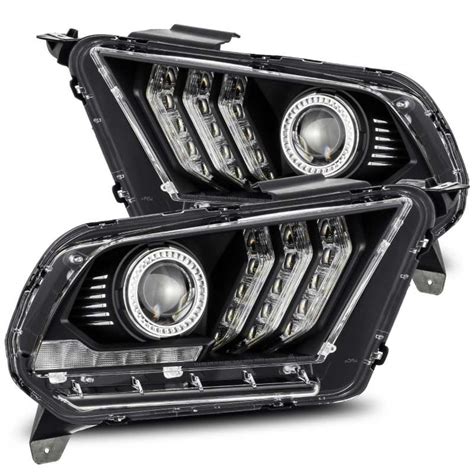 Alpharex 10 12 Ford Mustang Luxx Led Proj Headlights Plank Style Black