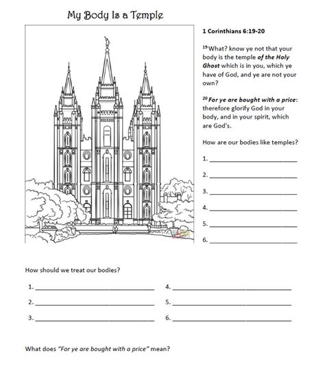 Lds Coloring Pages I Have A Body [2025]