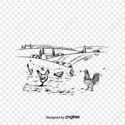 Hand Drawn Vector Farm Line Bumper Pasture Vector Hand Wheat Hand Png Image Image And Picture
